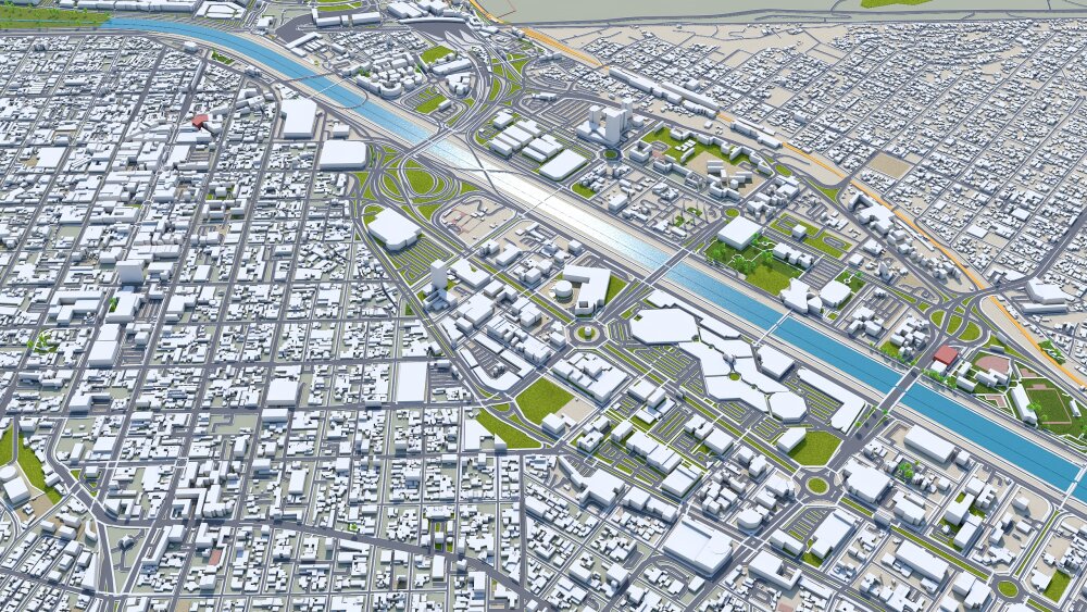 Tijuana Mexico 40km Modelo 3D - Descargar Ciudad on 3DModels.org