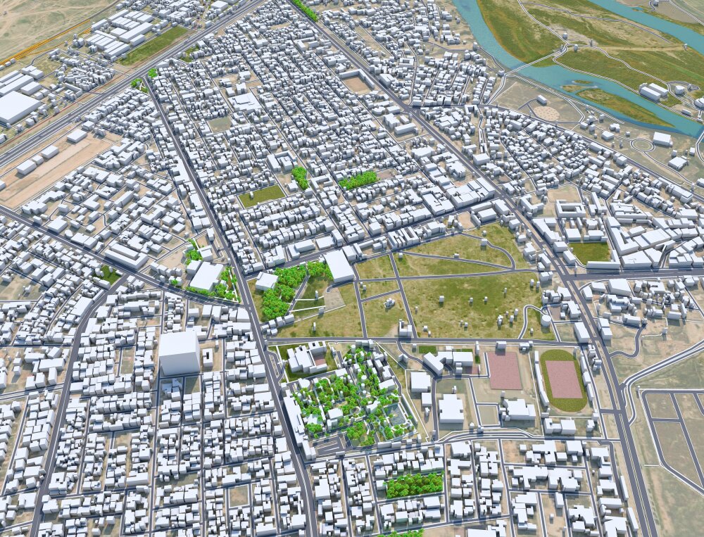 Tikrit City Iraq 30km 3D model - Download City on 3DModels.org