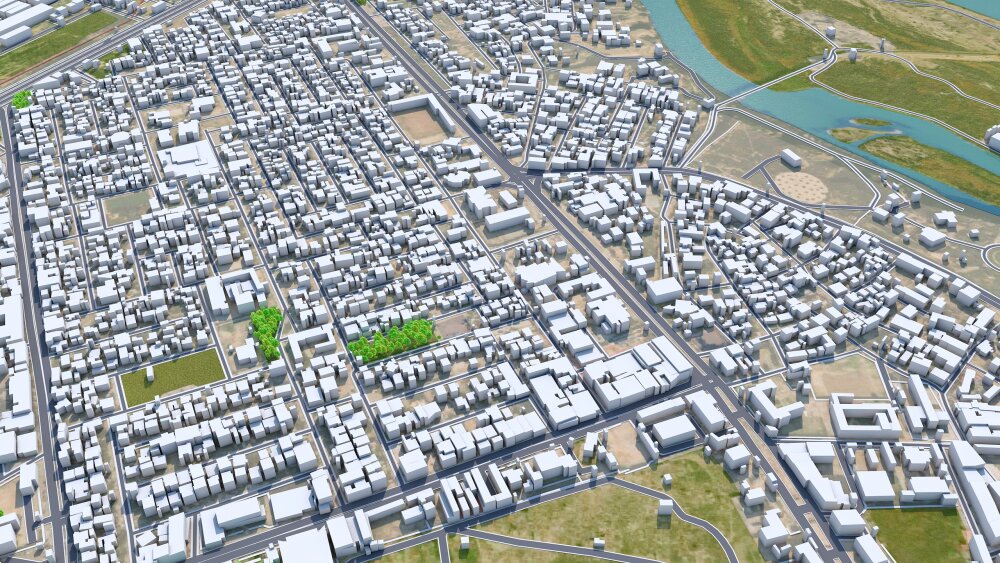 Tikrit City Iraq 30km 3D 모델 - 다운로드 도시 건 on 3DModels.org
