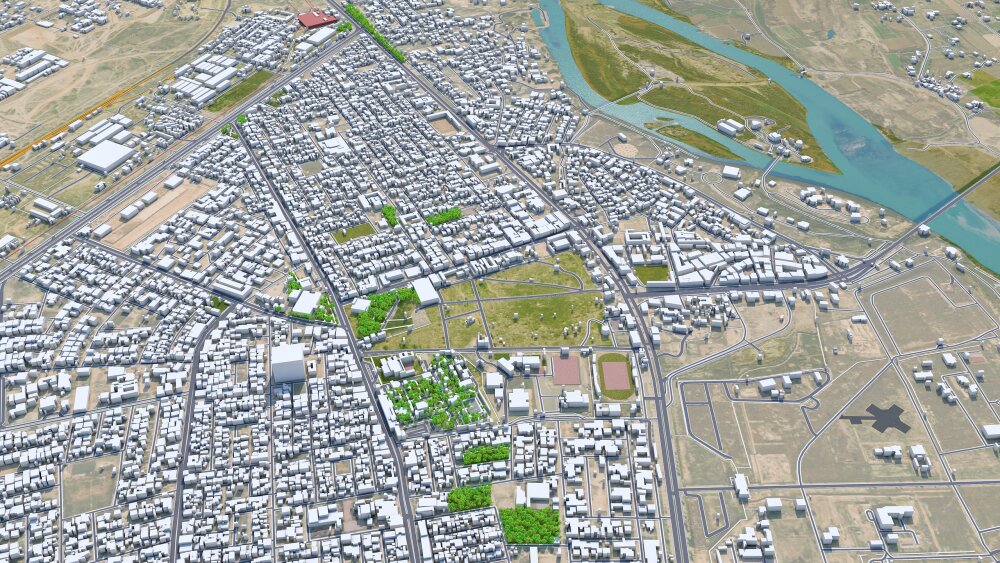 Tikrit City Iraq 30km 3D 모델 - 다운로드 도시 건 on 3DModels.org