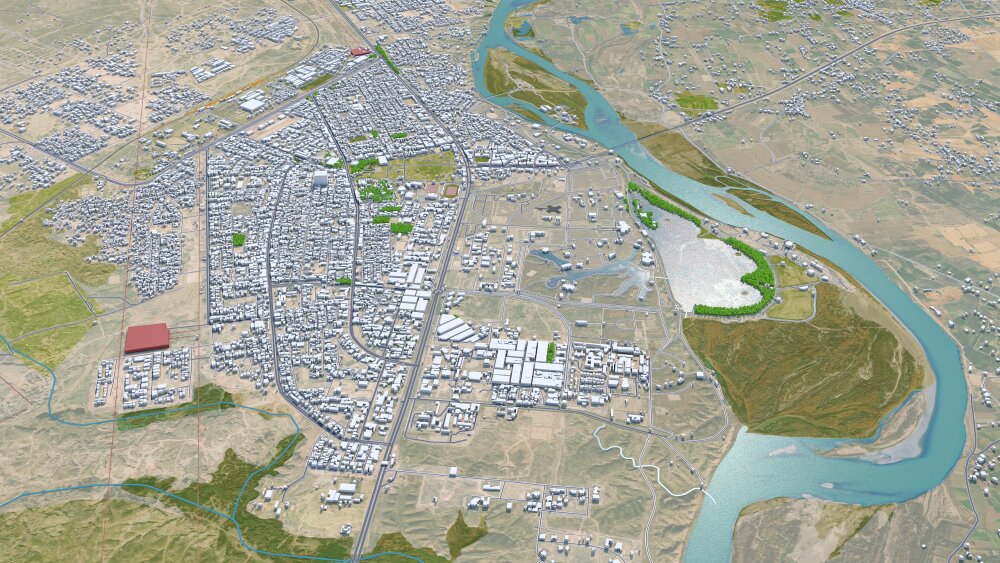 Ciudad de Tikrit Irak 30km Modelo 3D - Descargar Ciudad on 3DModels.org