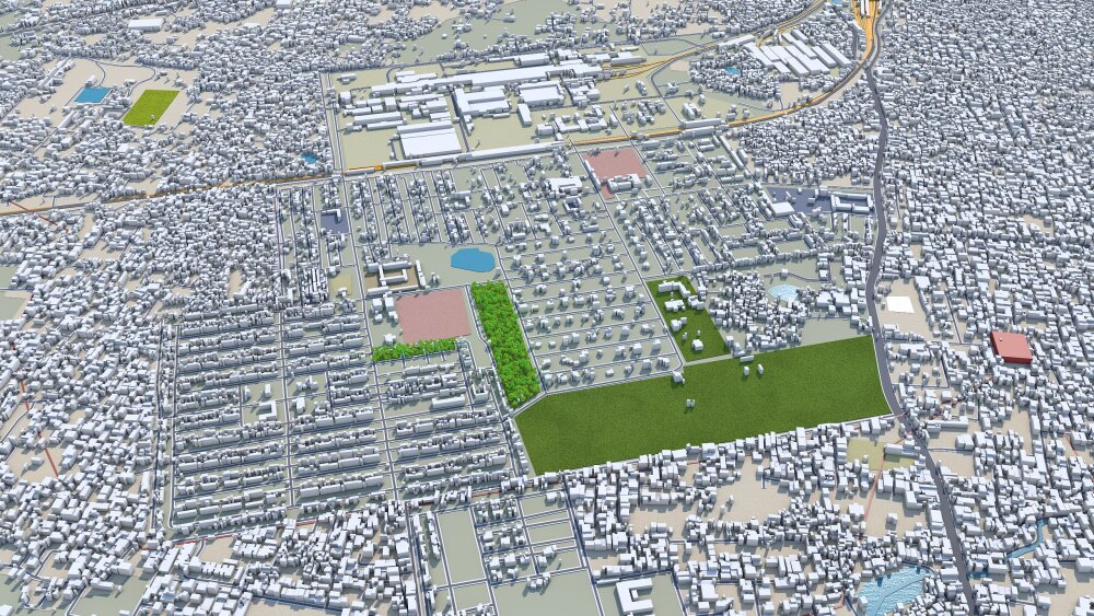 Varanasi Uttar Pradesh India 30km 3D model - Download City on 3DModels.org