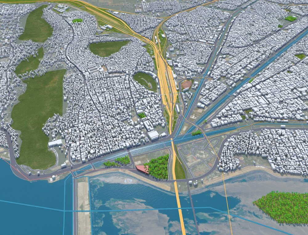Vijayawada Andhra Pradesh India 30km 3D model - Download City on ...