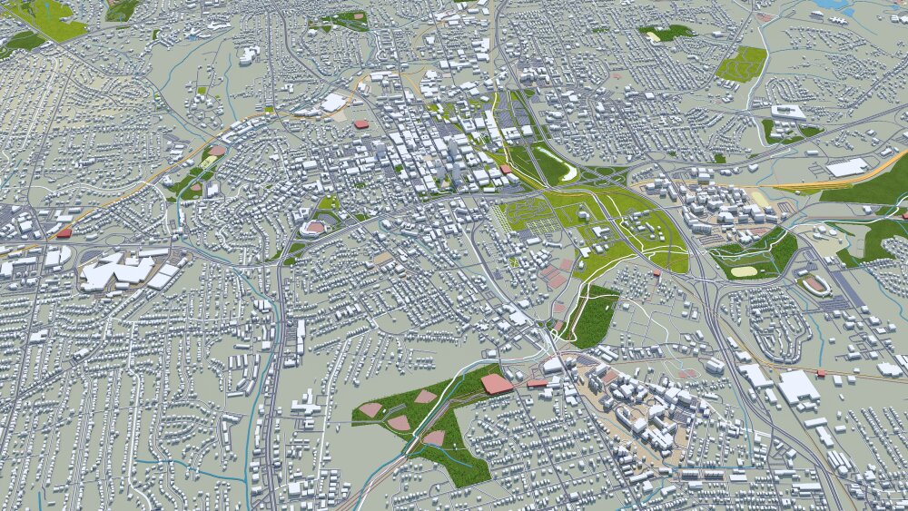 Winston Salem North Carolina Usa Full City 50km 3D model - Download ...