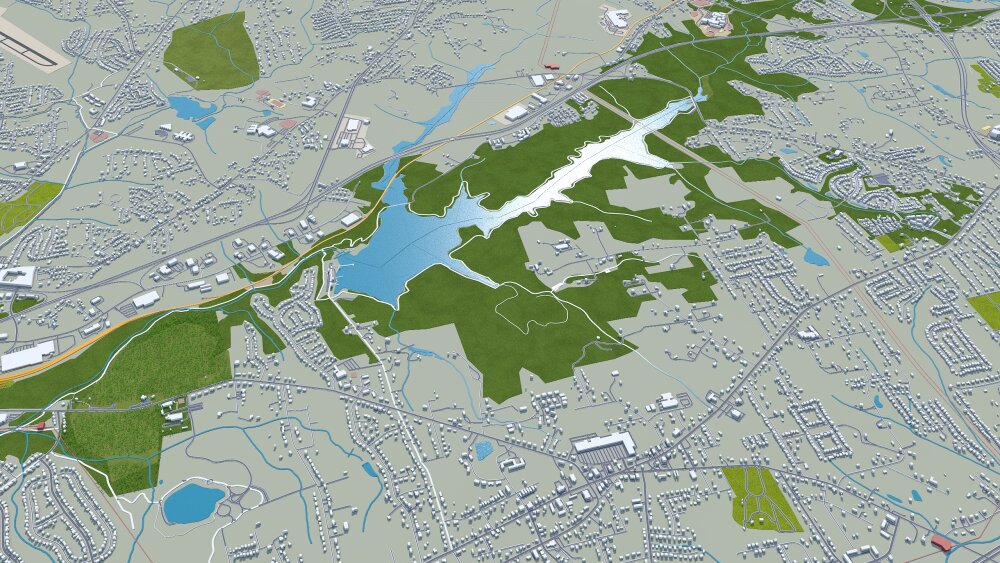 Winston Salem North Carolina Usa Full City 50km 3D model - Download ...