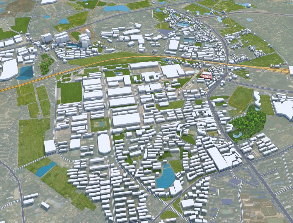 Xiangtan Hunan China 35km 3D model - Download City on 3DModels.org