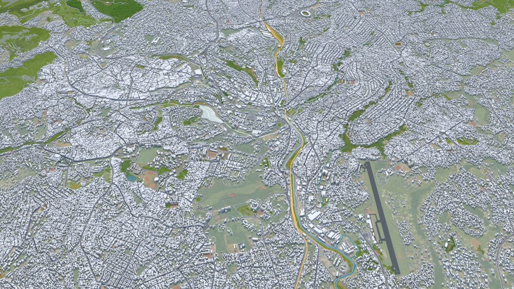 Yaounde Cameroon 40km 3D model - Download City on 3DModels.org