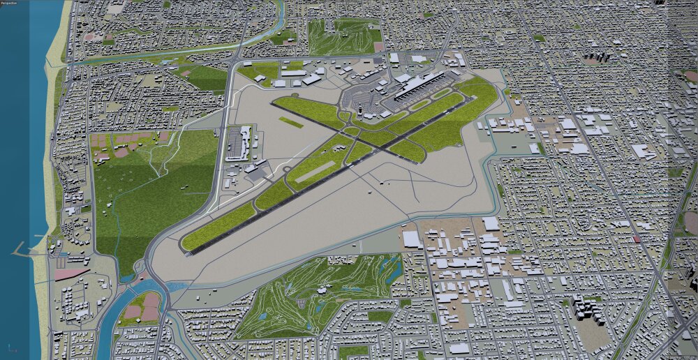 Adelaide Airport 10km 3D model - Download Infrastructure Buildings on ...