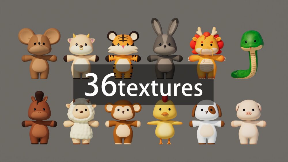 Pack de Colección de Animales Cartoon Rigged Modelo 3D - Descargar ...