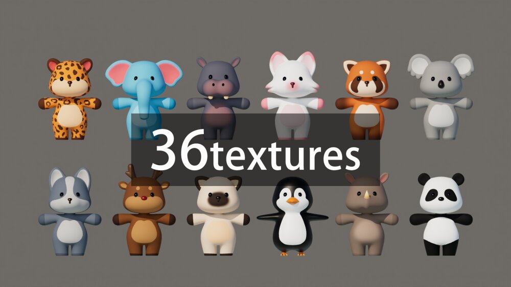 Animal Cartoon Character Collection 3D model - Download Cartoon ...
