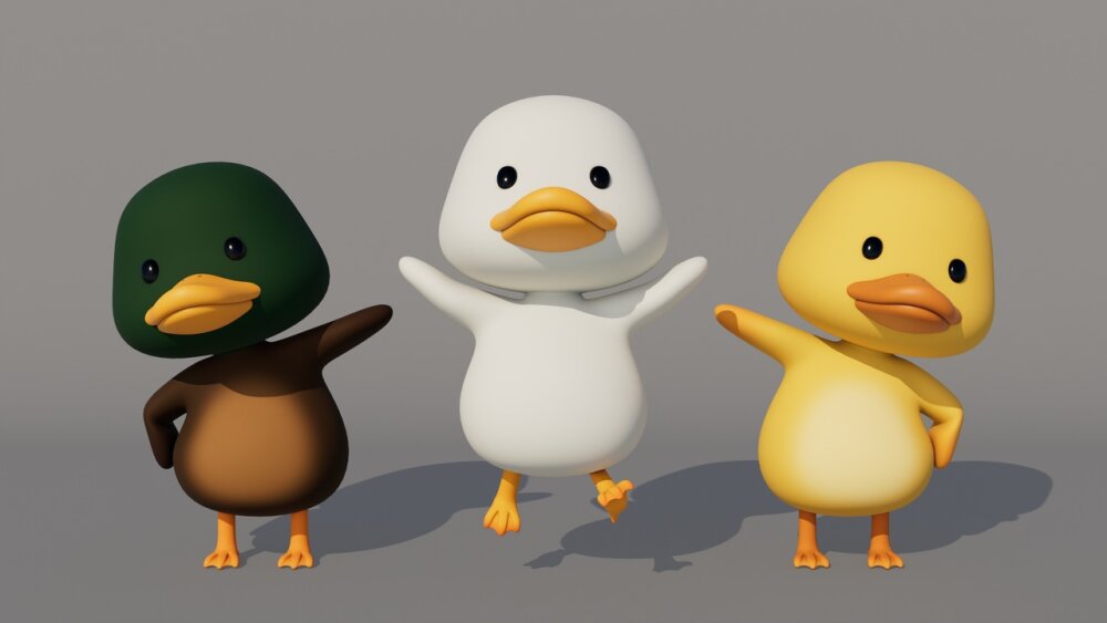Rigged Cartoon Duck 3D model - Download Cartoon characters on 3DModels.org