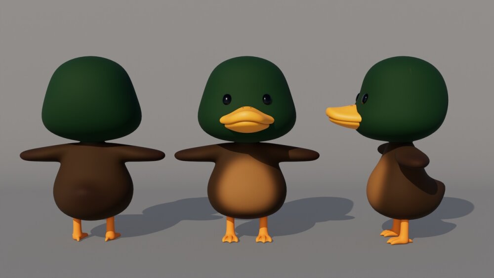 Rigged Cartoon Duck 3D model - Download Cartoon characters on 3DModels.org