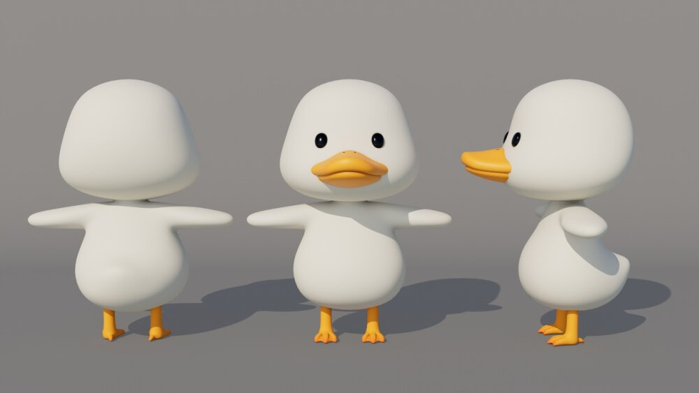 Rigged Cartoon Duck 3D model - Download Cartoon characters on 3DModels.org