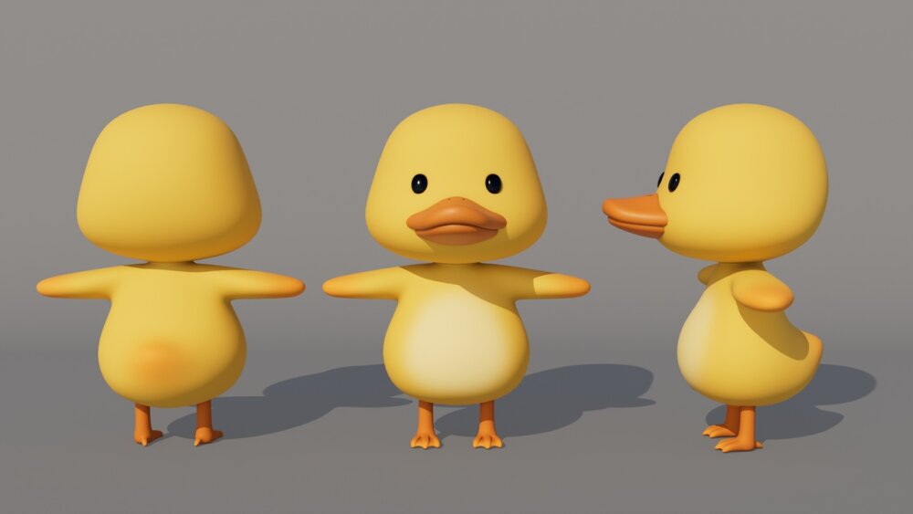Rigged Cartoon Duck 3D model - Download Cartoon characters on 3DModels.org