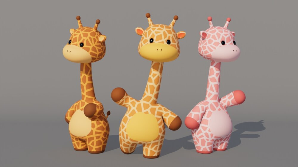 Rigged Cartoon Giraffe 3D model - Download Cartoon characters on ...