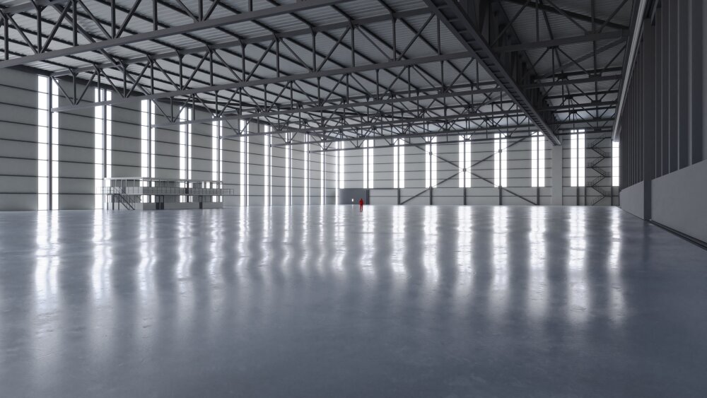 Modern Aircraft Hangar with Steel Structure 3D 모델 - 다운로드 Infrastructure ...
