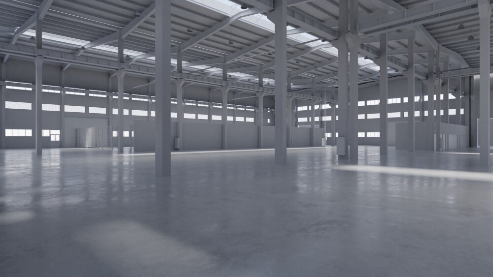 Factory Hall Interior with Skylight Roofing 3D model - Download ...