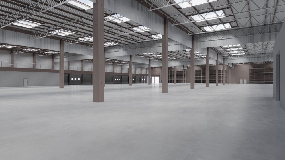 Factory Hall Interior with Structural Beams 3D model - Download ...