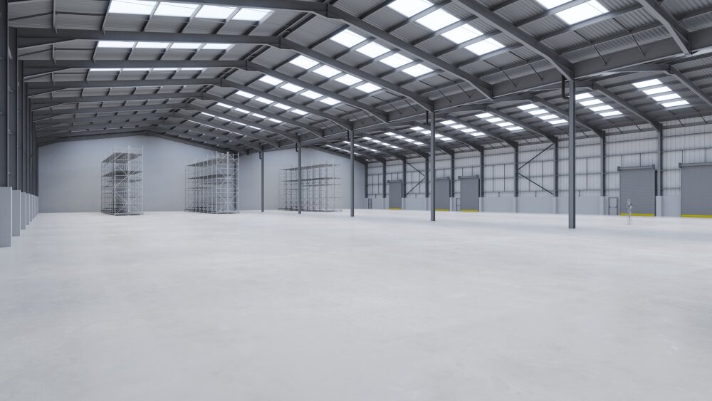Warehouse Interior with Skylight Panels and Loading Docks 3D模型 - 下载 ...