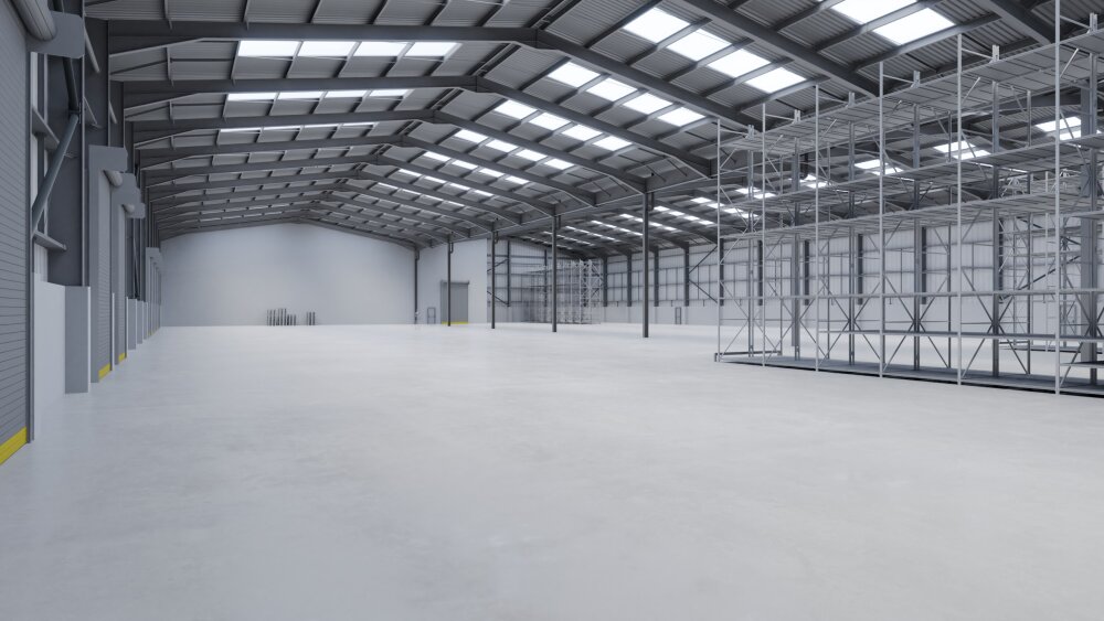 Warehouse Interior with Skylight Panels and Loading Docks 3D模型 - 下载 ...
