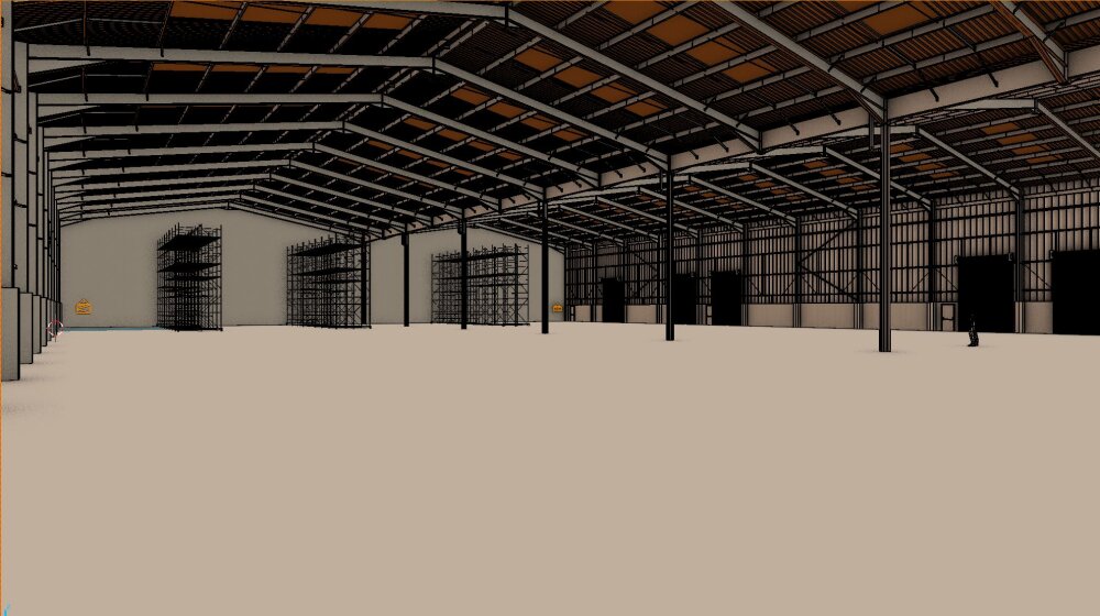 Warehouse Interior with Skylight Panels and Loading Docks 3D模型 - 下载 ...